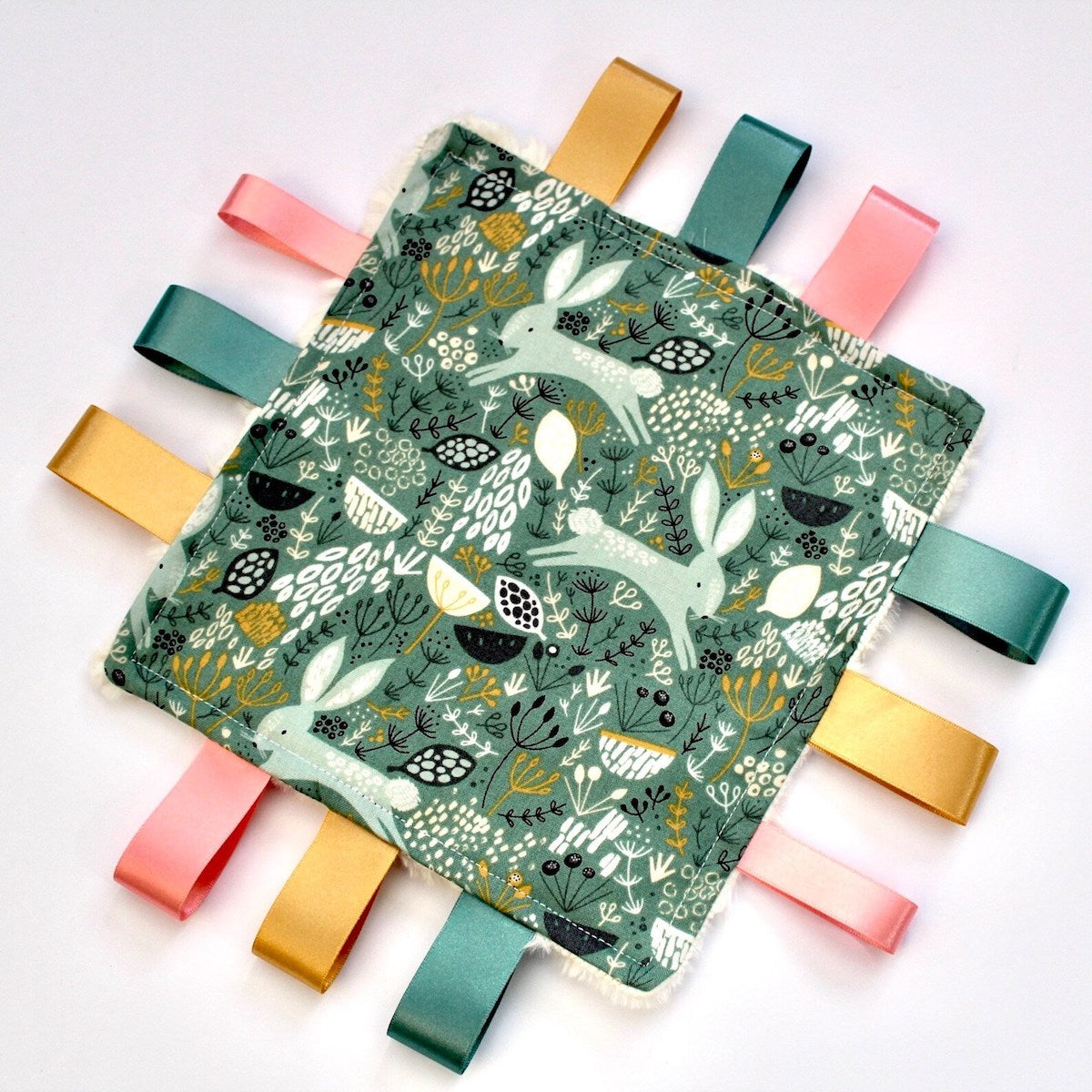 Sage Rabbits Taggy Blanket | Unique Baby Present | Hedgehog Gifts